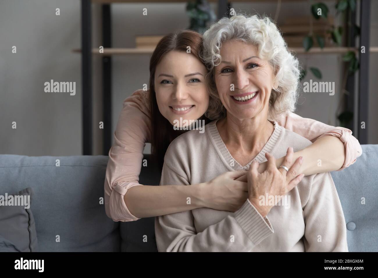 Child portrait woman hug hi-res stock photography and images - Alamy