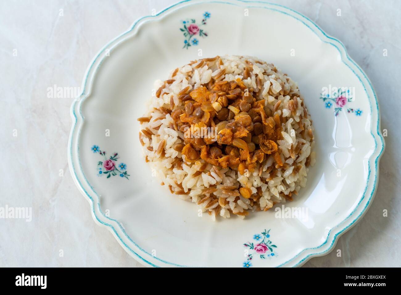 Lebanese Mujadara Rice and Lentils Pilaf with Vermicelli / Pilav ...