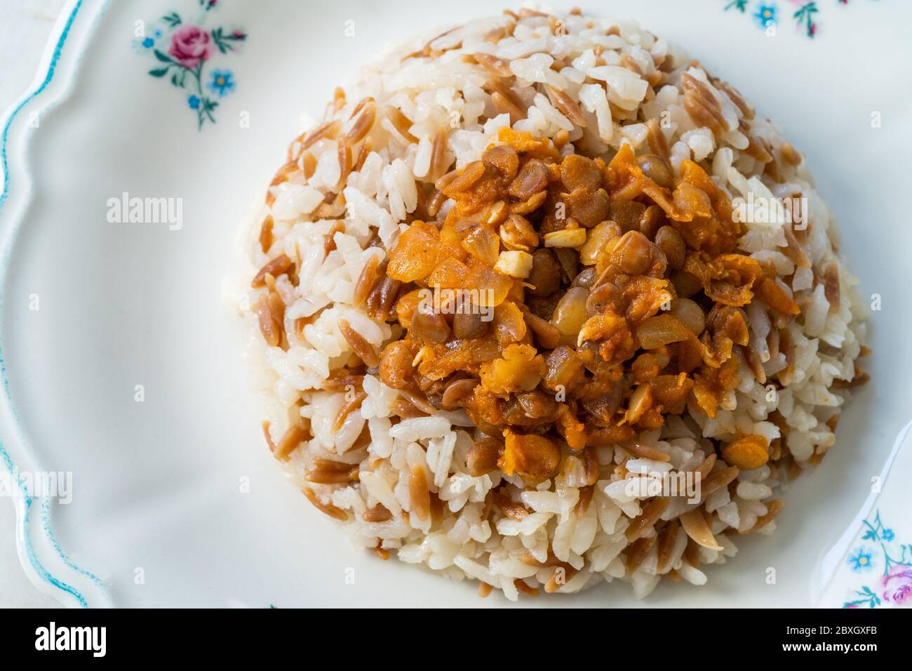 Lebanese Mujadara Rice and Lentils Pilaf with Vermicelli / Pilav ...