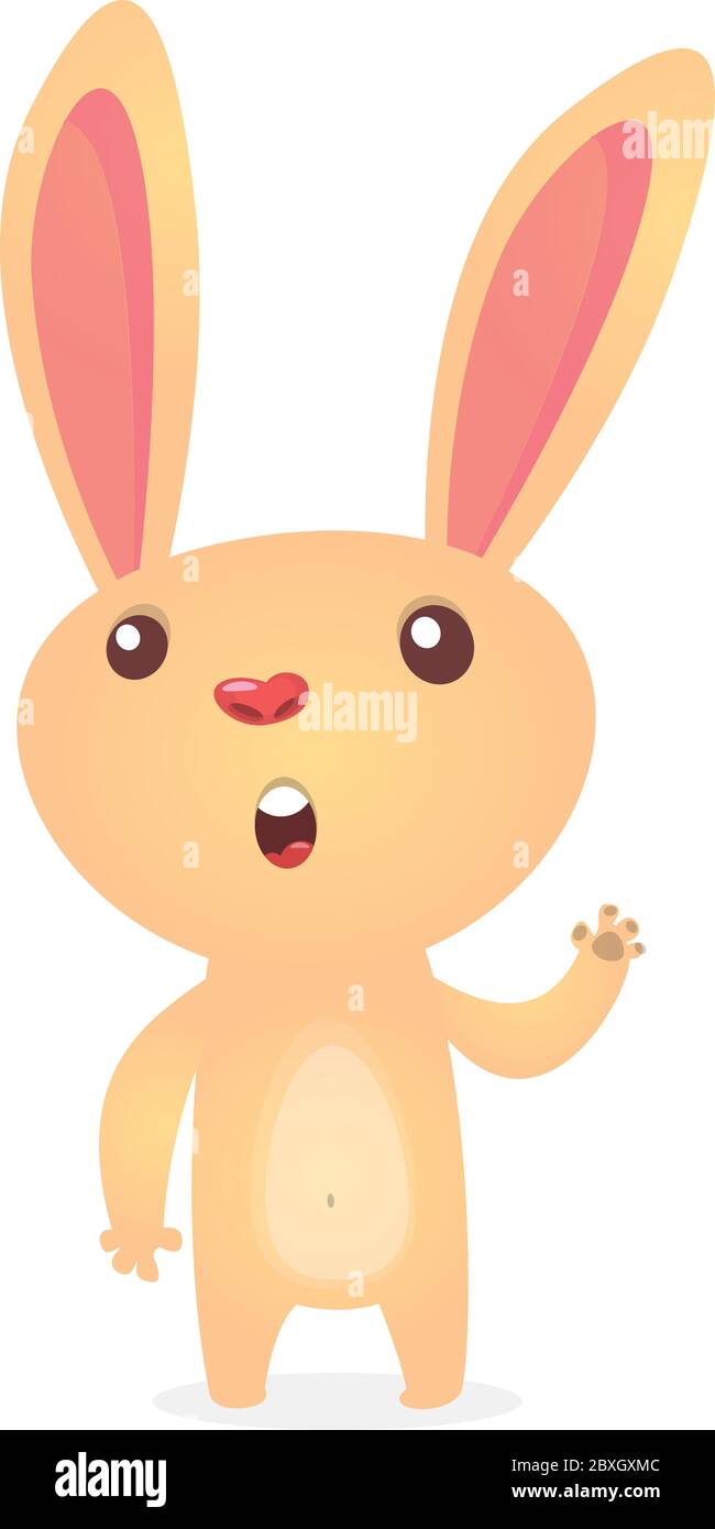 Rabbit or Easter Bunny cartoon character. Vector illustration Stock ...