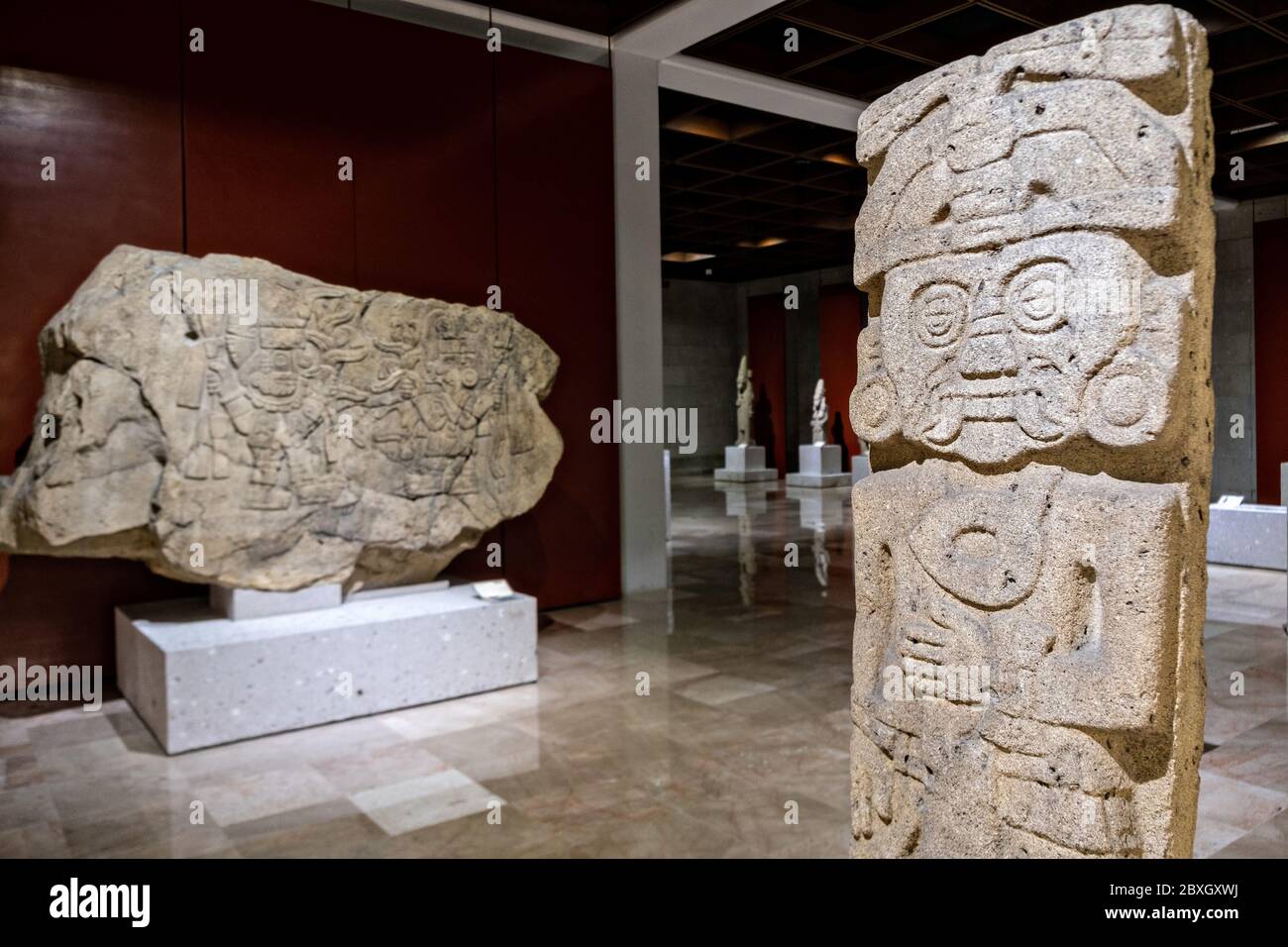 Totonacs stone sculptures from the El Zapotal archeological site on ...