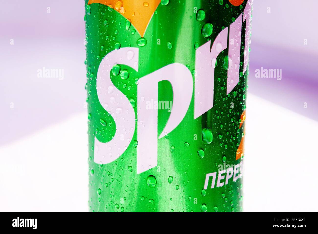 Tyumen, Russia-may 20, 2020: Close up a Sprite soda drink cans. Sprite ... Tyumen, Russia-may 20, 2020: Close up a Sprite soda drink cans. Sprite ...