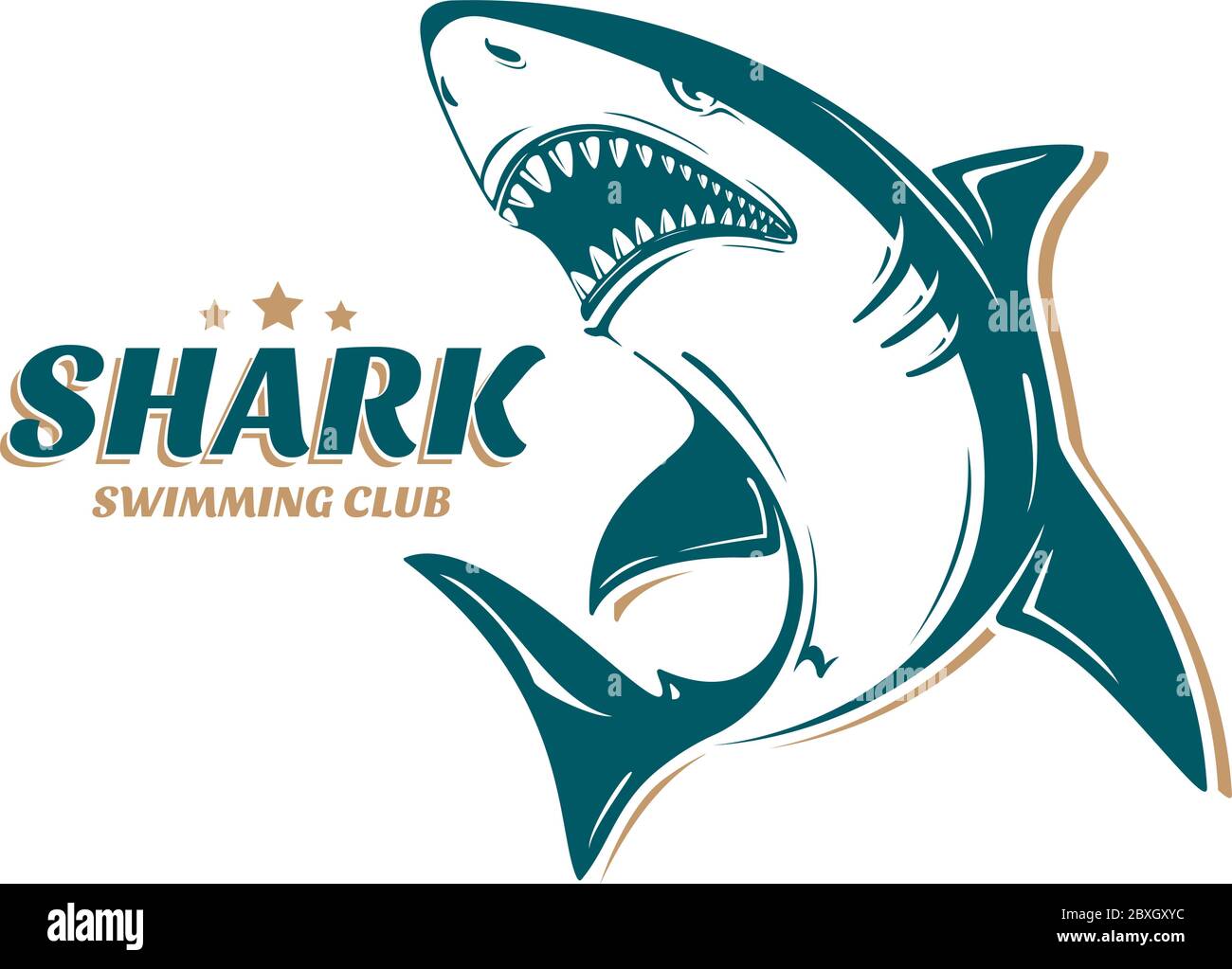 Angry shark logo for swimming club. Perfect to use for printing on ...