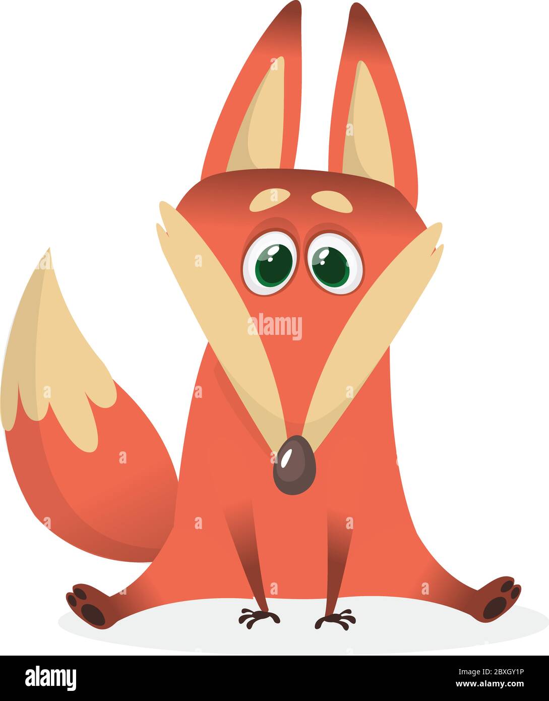 Cartoon red fox character, vector illustration, isolated on white ...