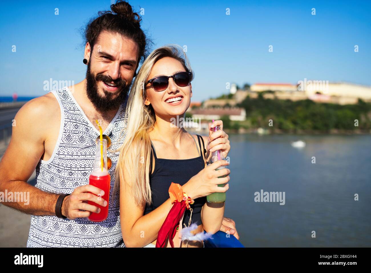 Couple having fun glasses hi-res stock photography and images - Alamy