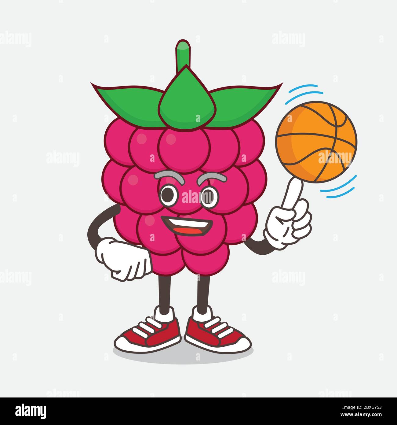An illustration of Raspberry Fruit cartoon mascot character with a ...