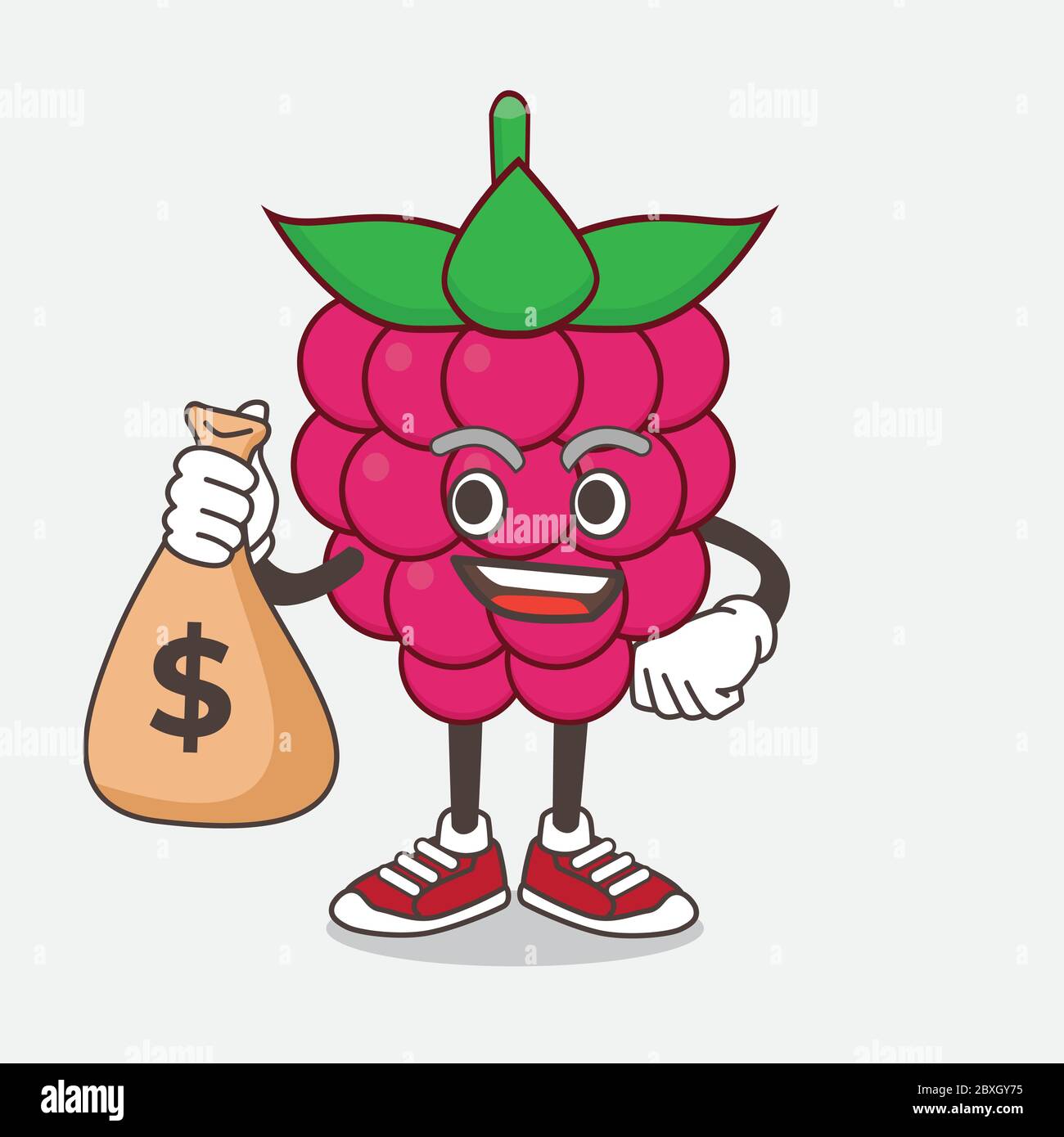 An illustration of Raspberry Fruit cartoon mascot character holding ...