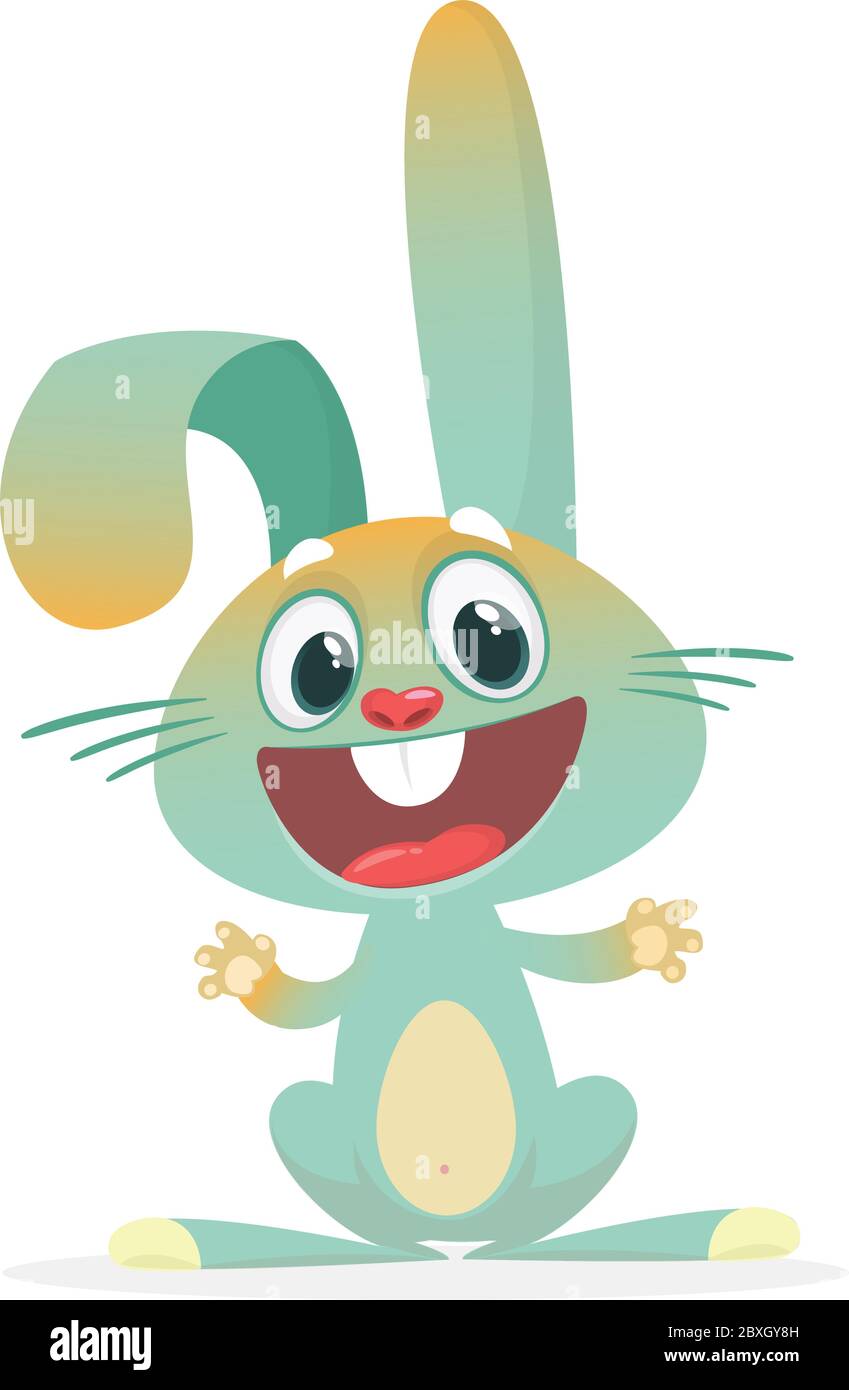 Cartoon cute rabbit. Woodland animals. Vector illustration Stock Vector ...