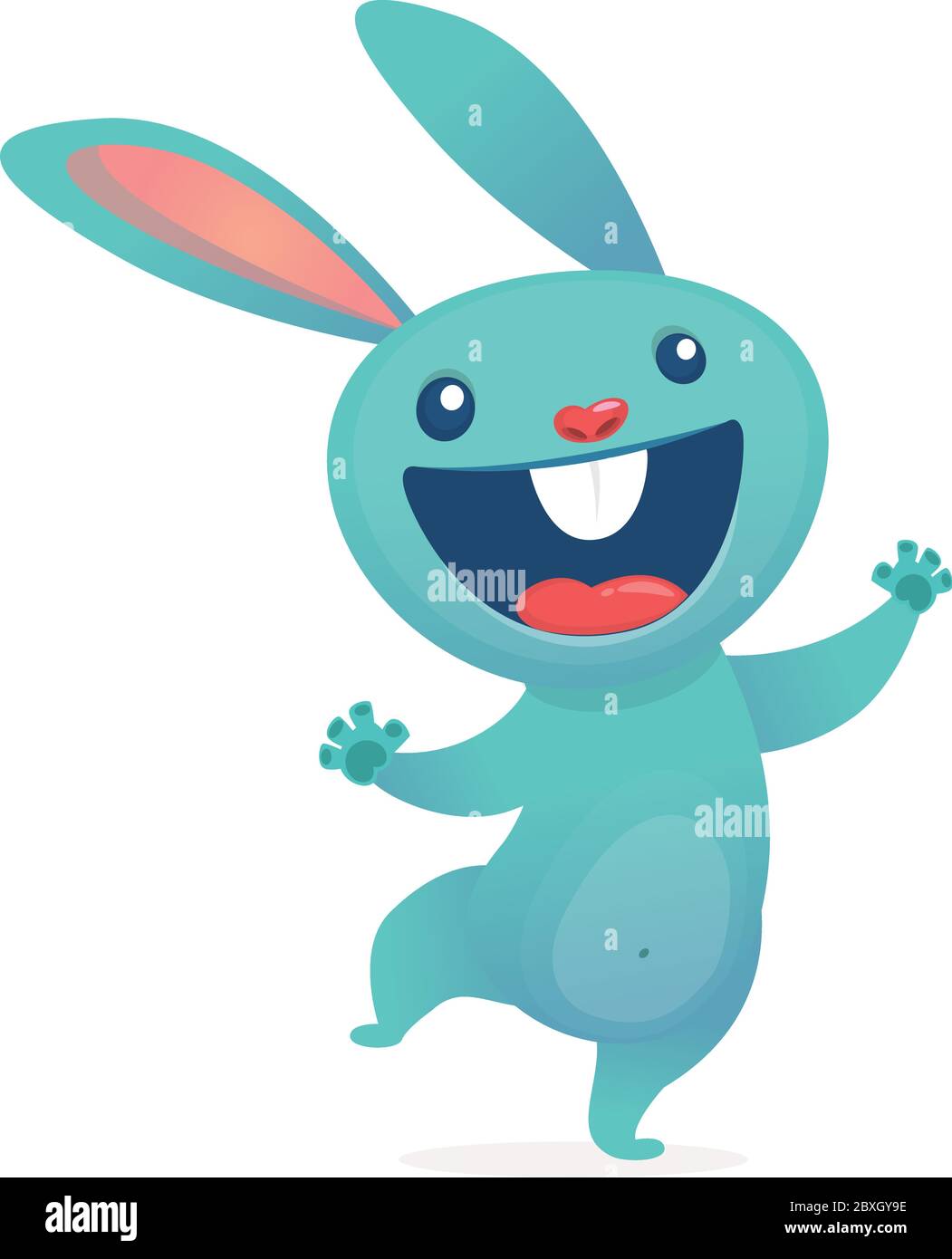 Cartoon cute rabbit hoppig. Forest animals. Vector illustration Stock ...