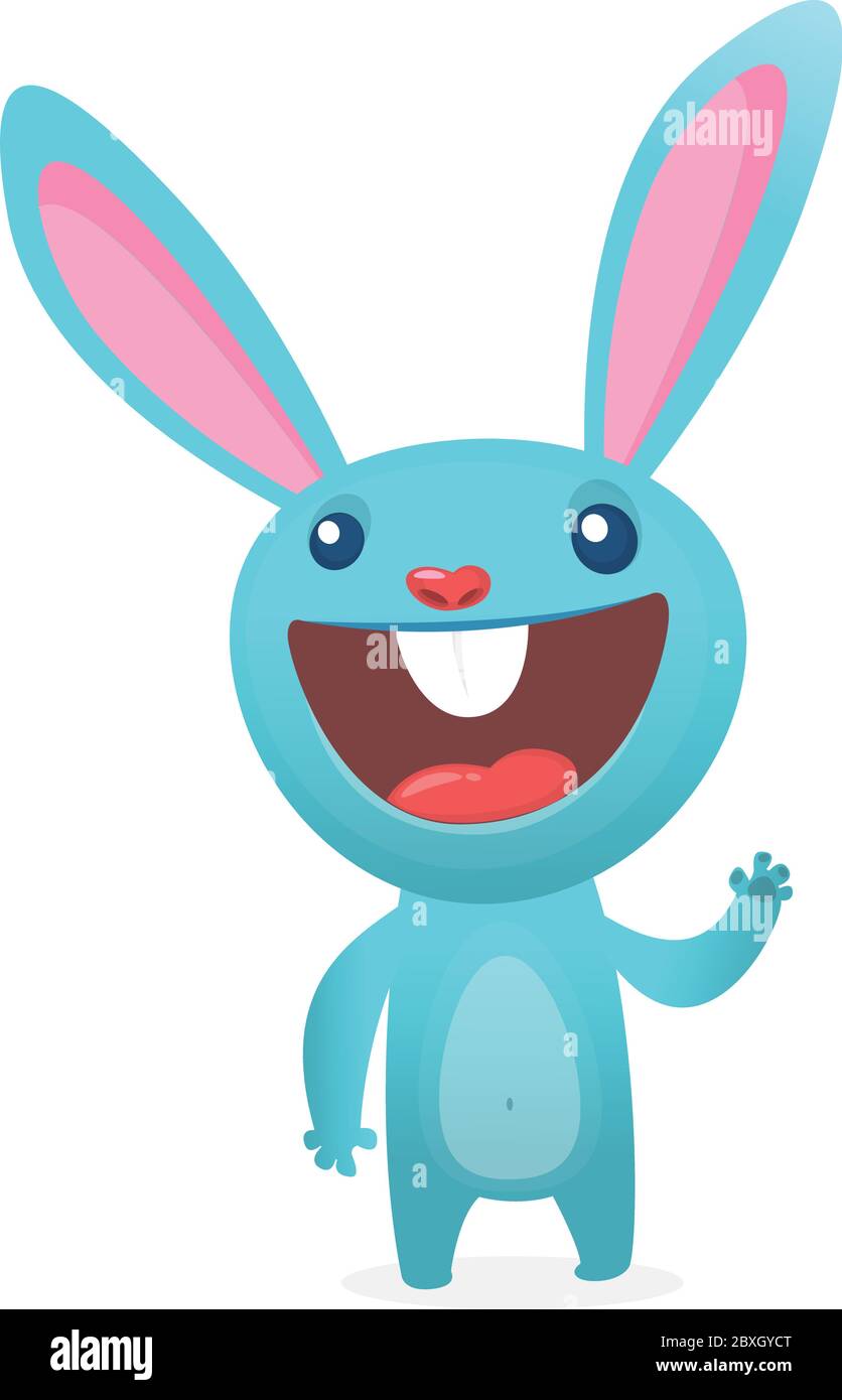 Rabbit or Easter Bunny cartoon character. Vector illustration Stock ...