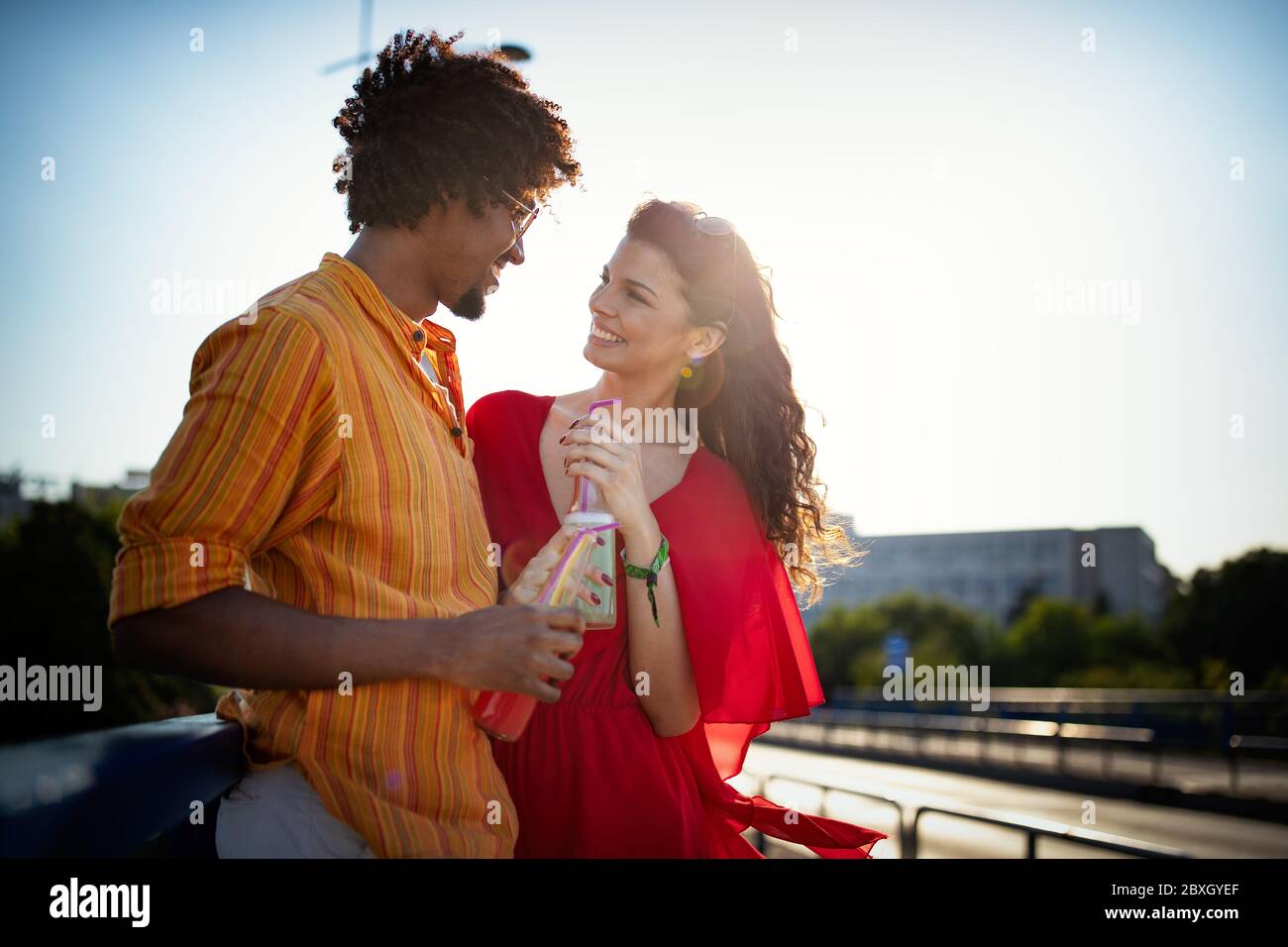 Couple having fun glasses hi-res stock photography and images - Alamy