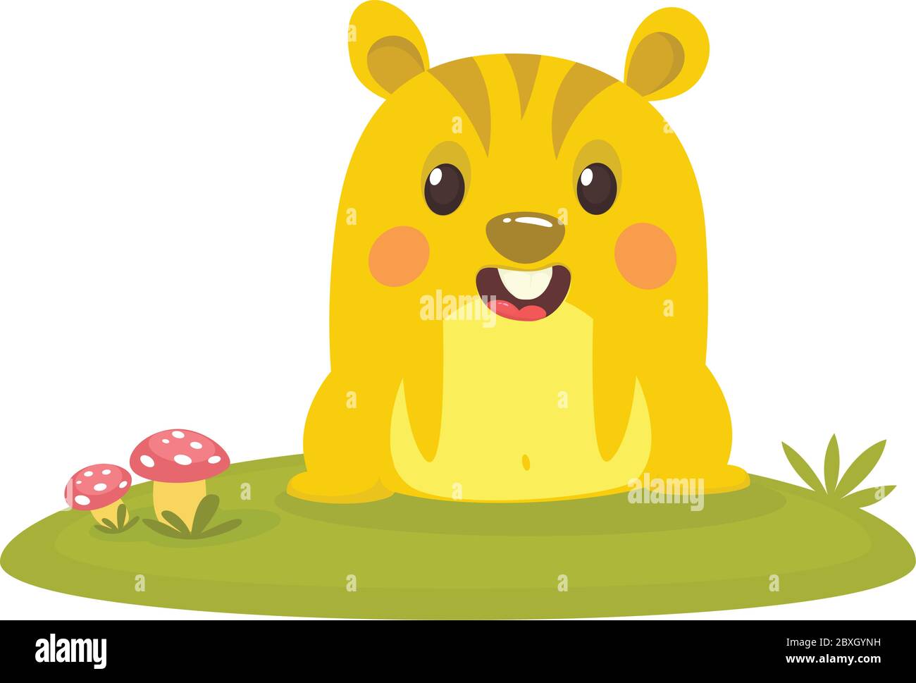 Cartoon chipmunk on grass background Stock Vector Image & Art - Alamy