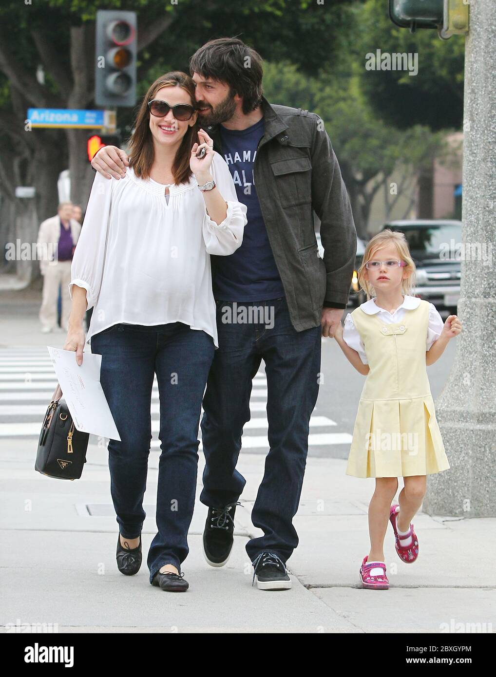 Ben Affleck, Jennifer Garner with their daughter Violet Affleck visit ...