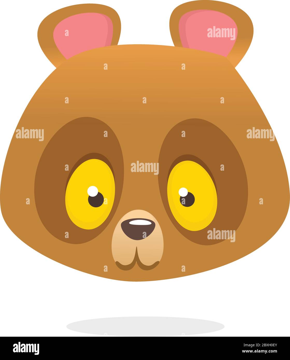 Funny brown teddy bear cartoon icon. Vector illustration Stock Vector ...