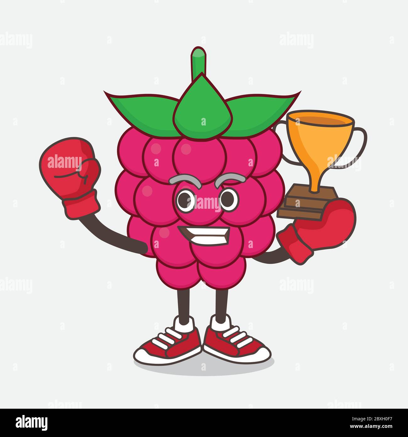 An illustration of Raspberry Fruit cartoon mascot character as Boxing ...