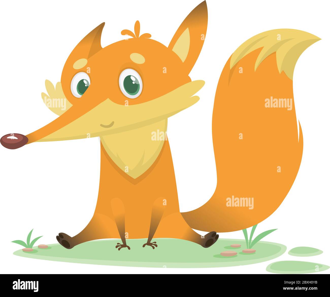 Cartoon fox character. Vector illustration of fox isolated Stock Vector ...