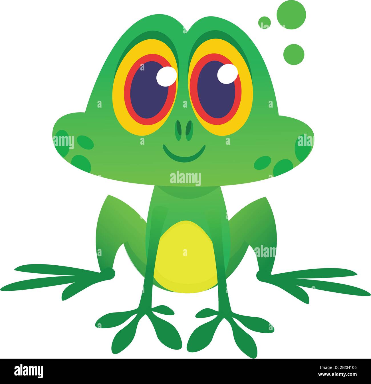 Cartoon green froggy frog mascot character in cartoon style. Vector ...