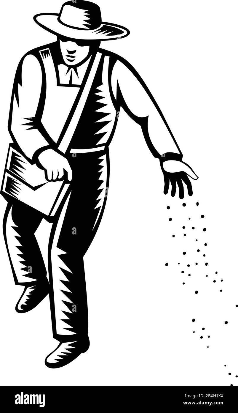 Man sowing seed Stock Vector Images - Alamy