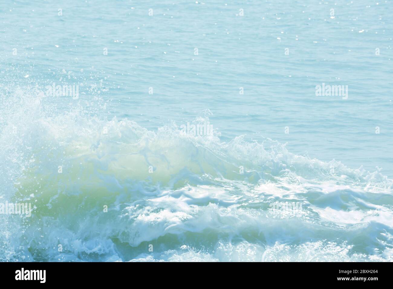 Beautiful natural background with sea landscape and wave splash near ...