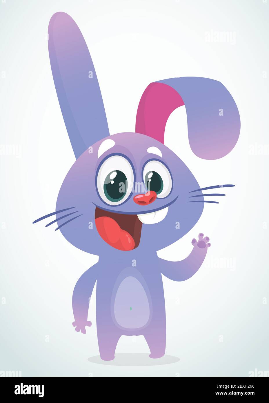 Cute bunny cartoon give a hug. Vector illustration isolated on white ...