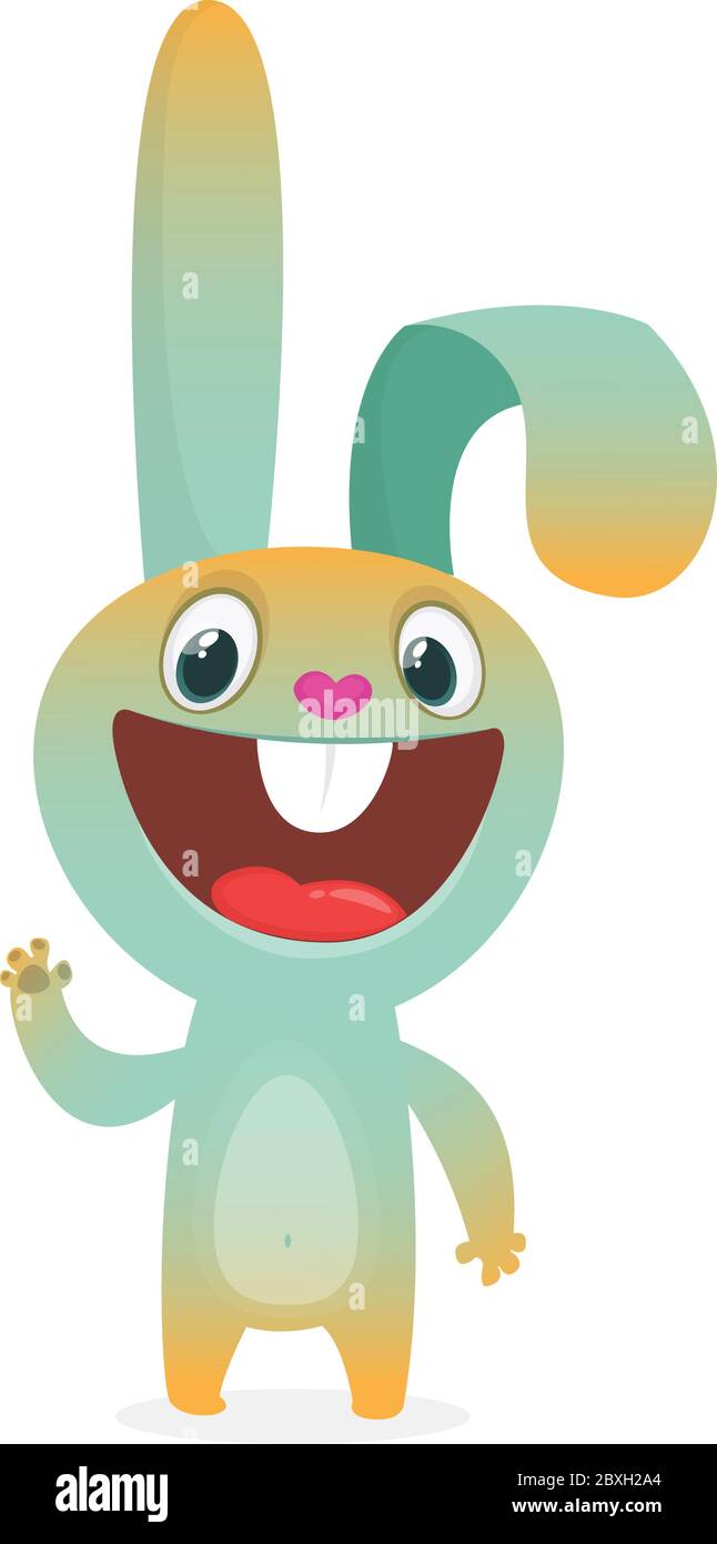 Cool bunny cartoon isolated on white background. Vector illustration ...