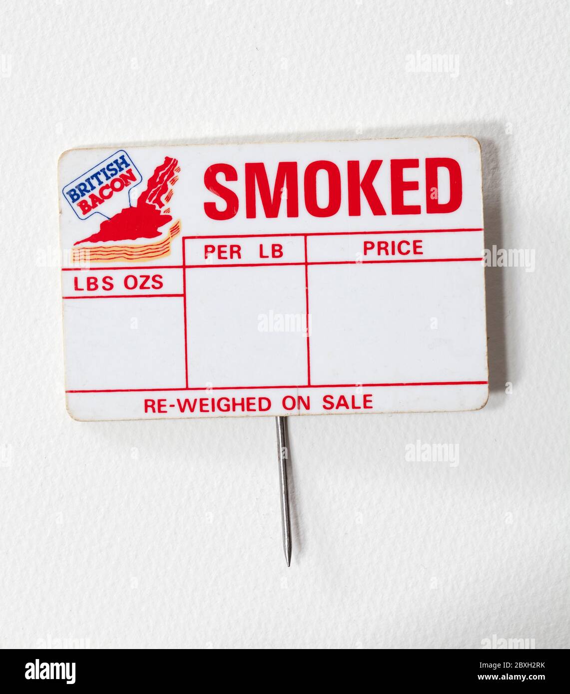 Vintage Butchers Shop Bacon Price Tag Labels Stock Photo - Alamy