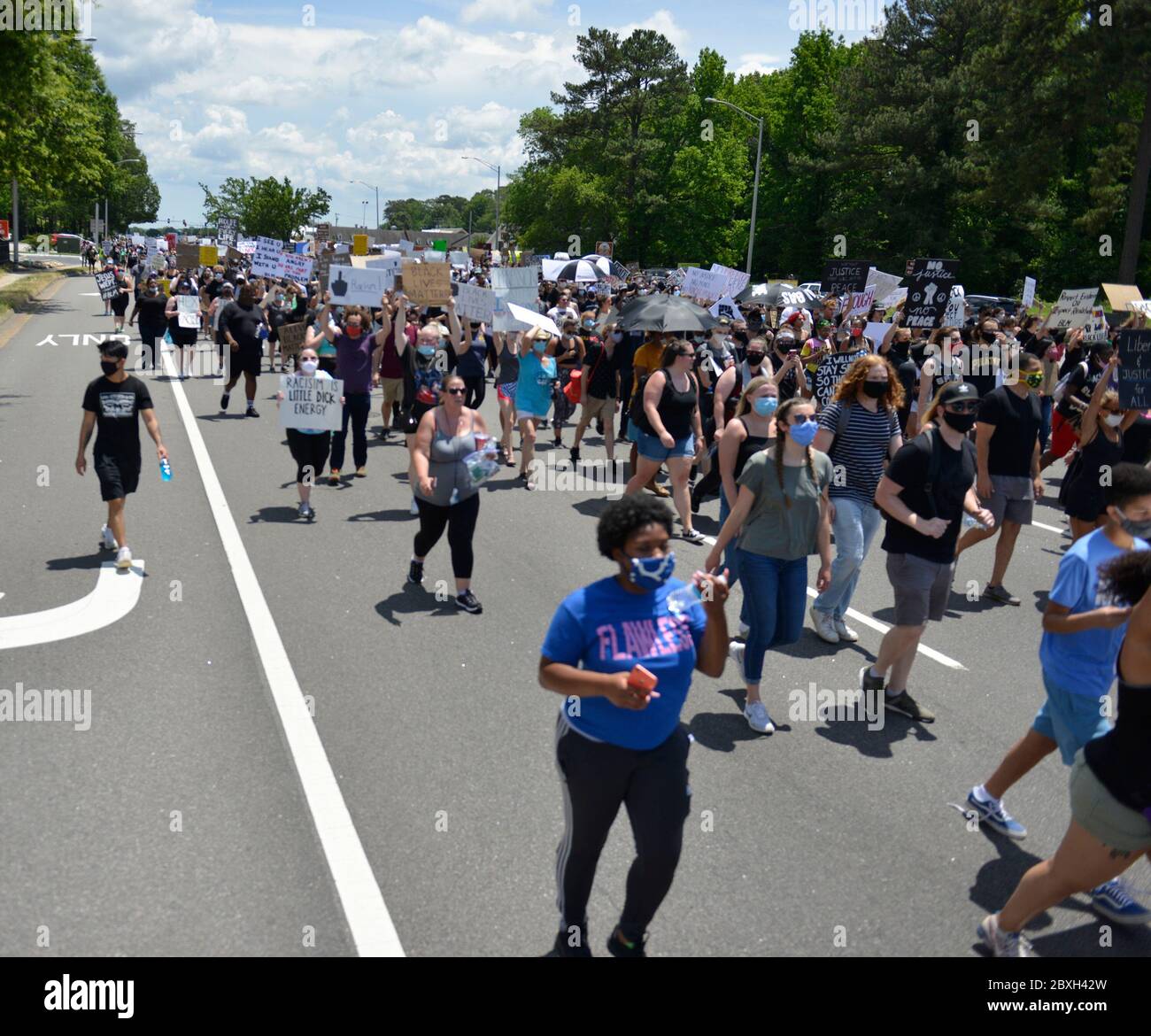 June 6, 2020, Virginia Beach, Virginia, USA: Protestors march in ...