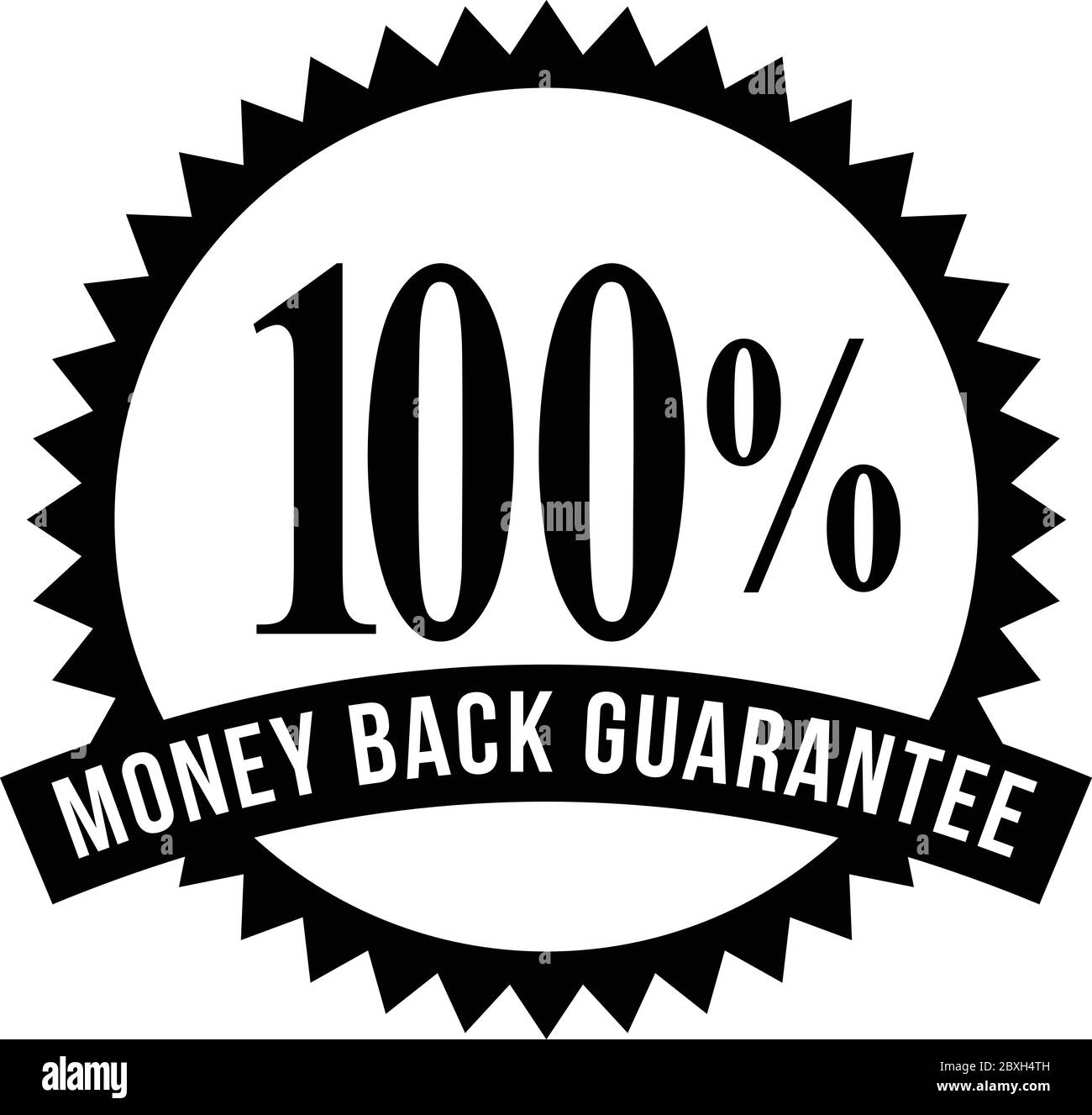 Icon mark seal sign illustration showing 100% Percent Money Back ...