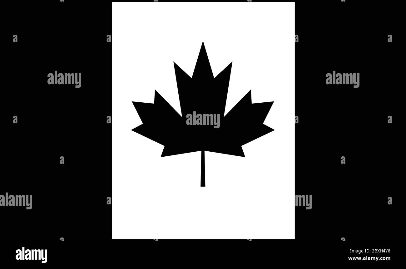 Canada flag clip art Black and White Stock Photos & Images - Alamy