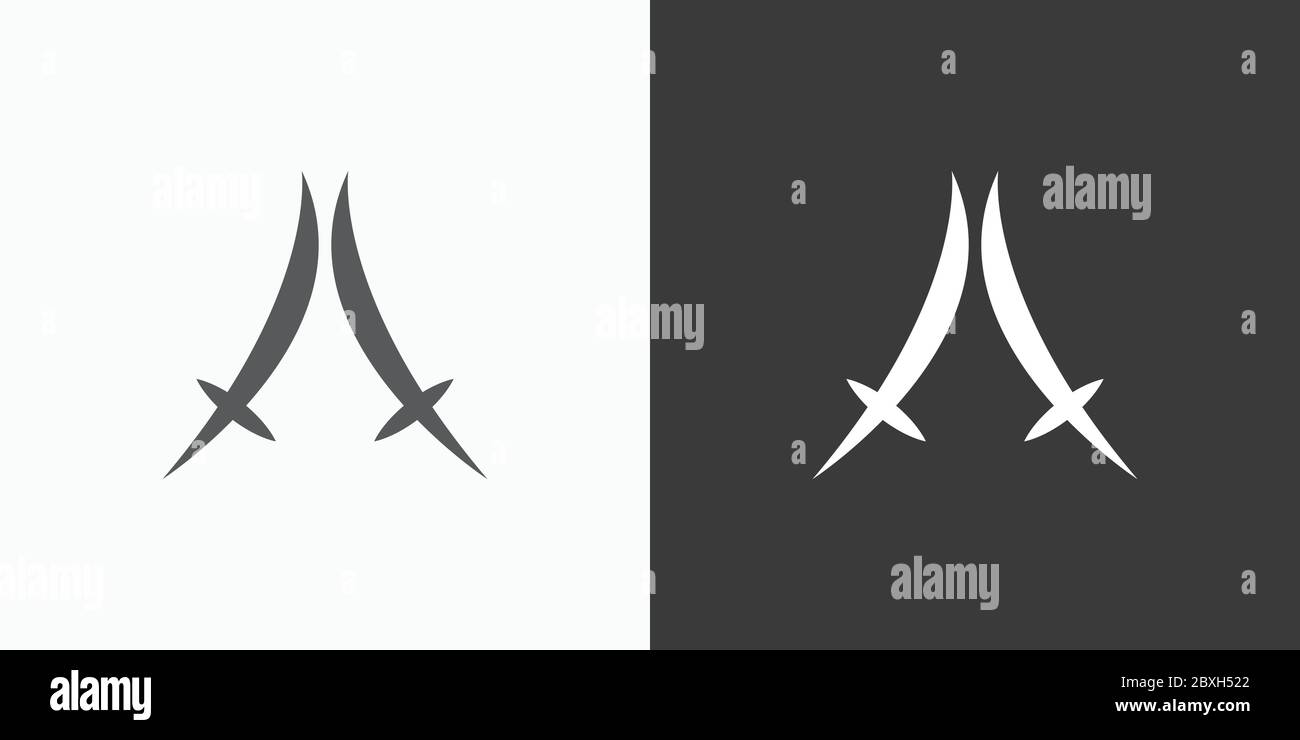 Editable dual sword logo design vector Stock Vector Image & Art - Alamy