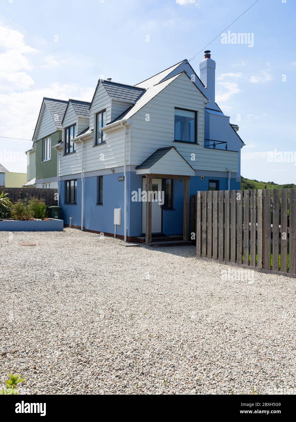 Modern house in village of Mortehoe, North Devon, UK Stock Photo - Alamy