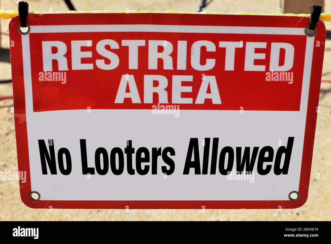 Looting Warning High Resolution Stock Photography and Images - Alamy