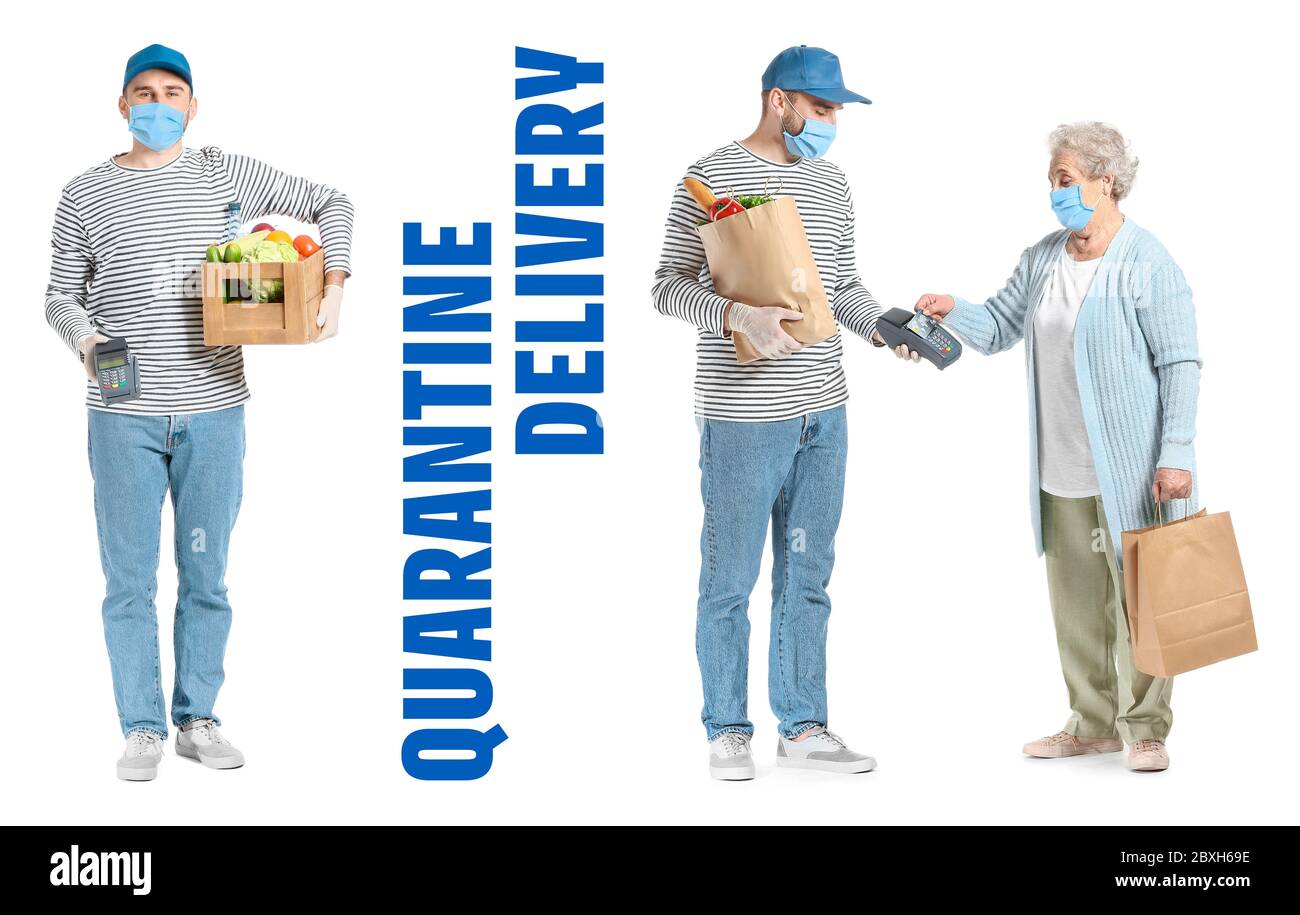 Young woman paying service Cut Out Stock Images & Pictures - Alamy