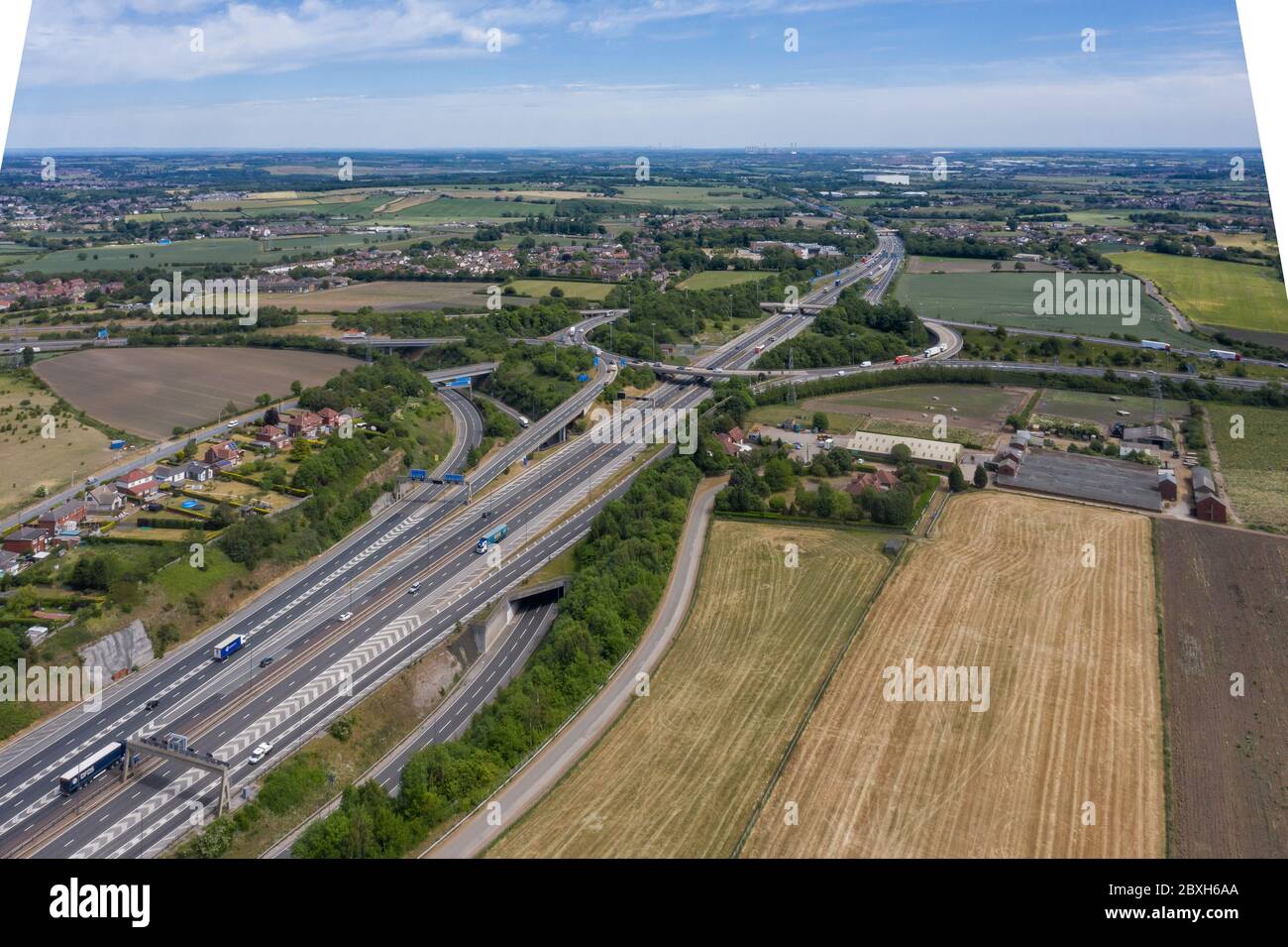 M62 m1 motorway junction hi-res stock photography and images - Alamy
