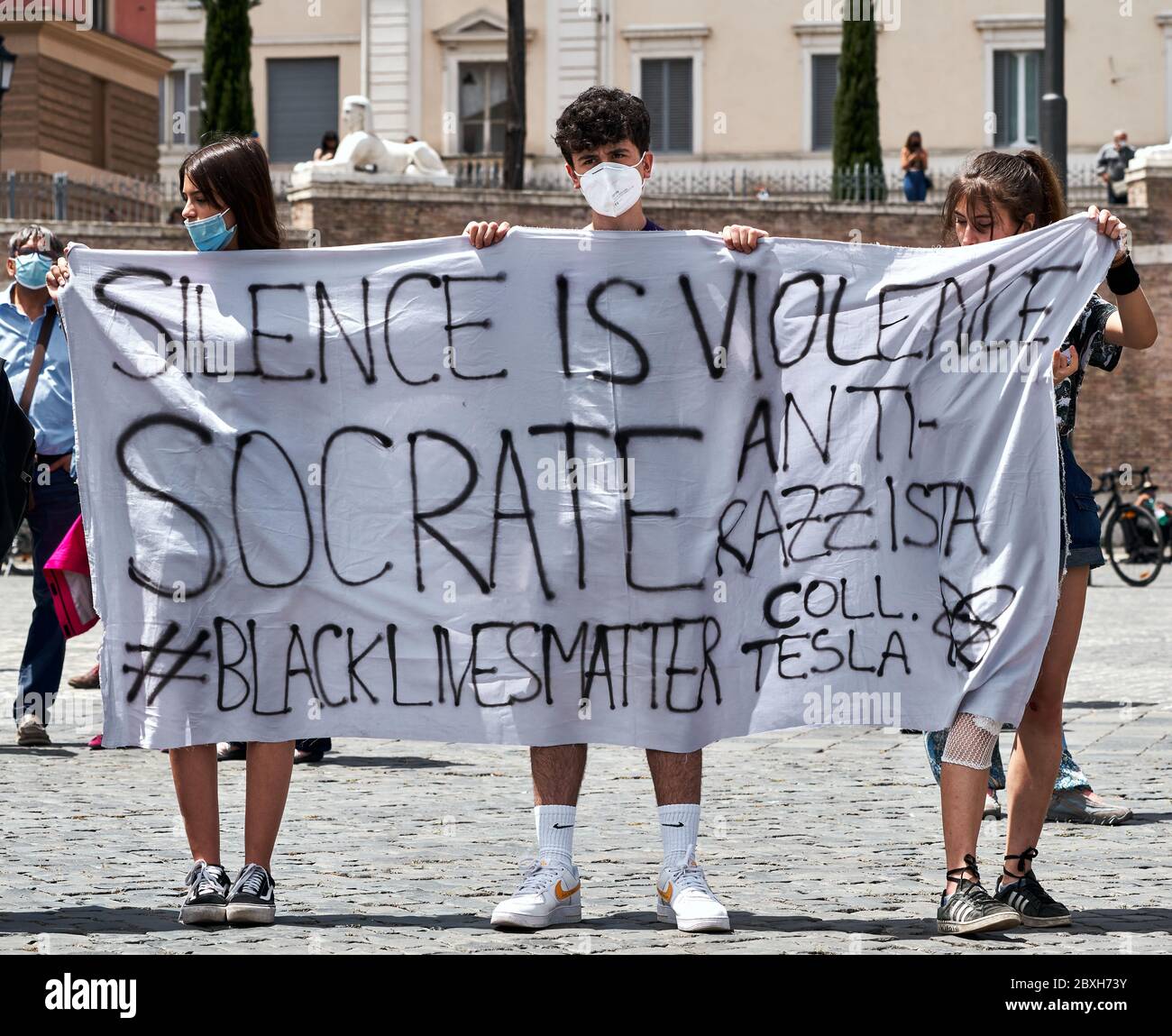 Black Lives Matter, Demonstration in Memory of George Floyd Against Racism. Three Socrate High ...