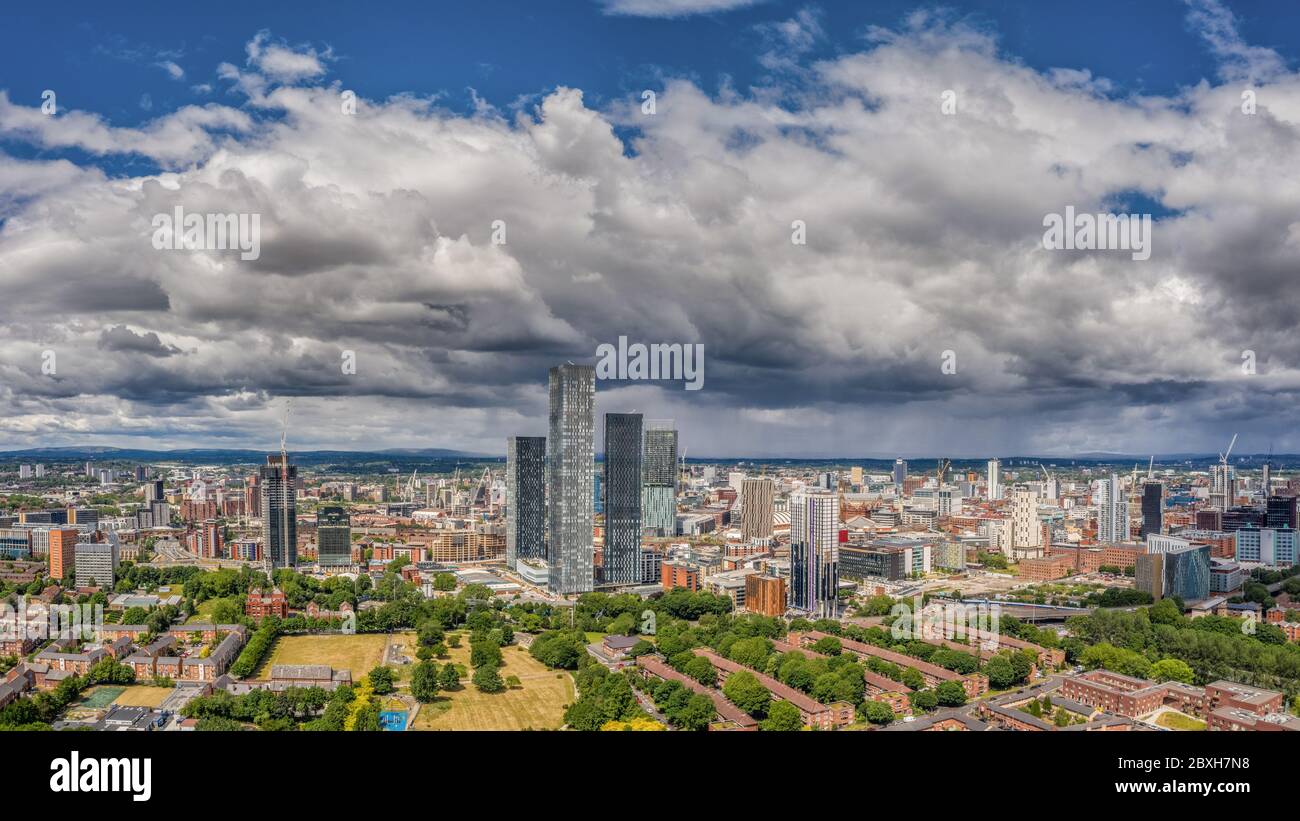 Deansgate Square Manchester England, modern tower block skyscrapers ...