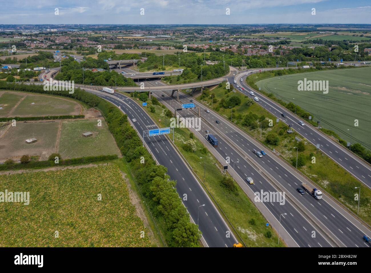 M62 Junction 29 and M1 Junction 42 at Lofthouse Interchange near ...
