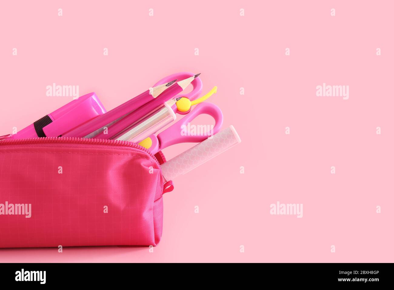 Set of stationery on color background Stock Photo - Alamy