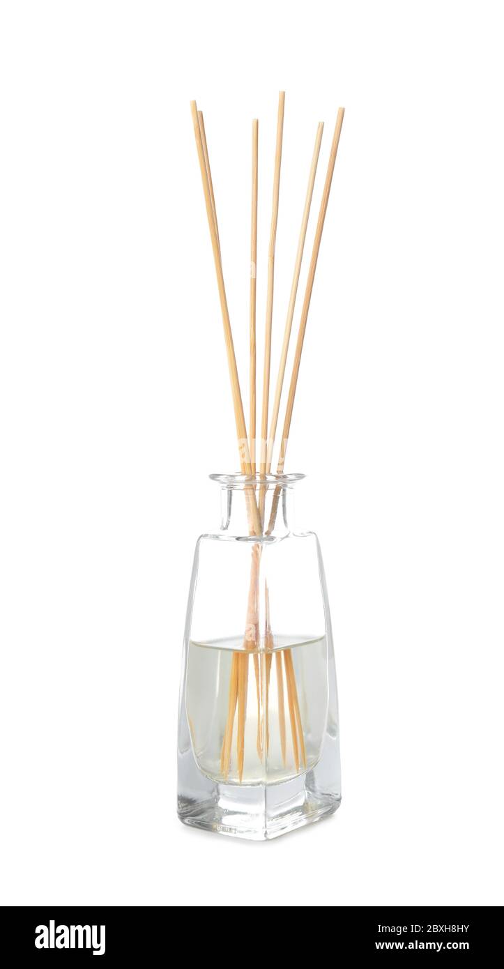 Reed diffuser on white background Stock Photo - Alamy