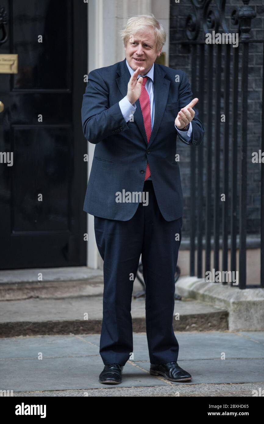 Boris Johnson leads Britain's weekly 'clap for carers' to thank the ...