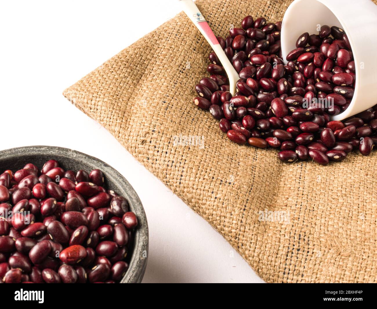 Red kidney beans isolated with white background stock image Stock Photo ...