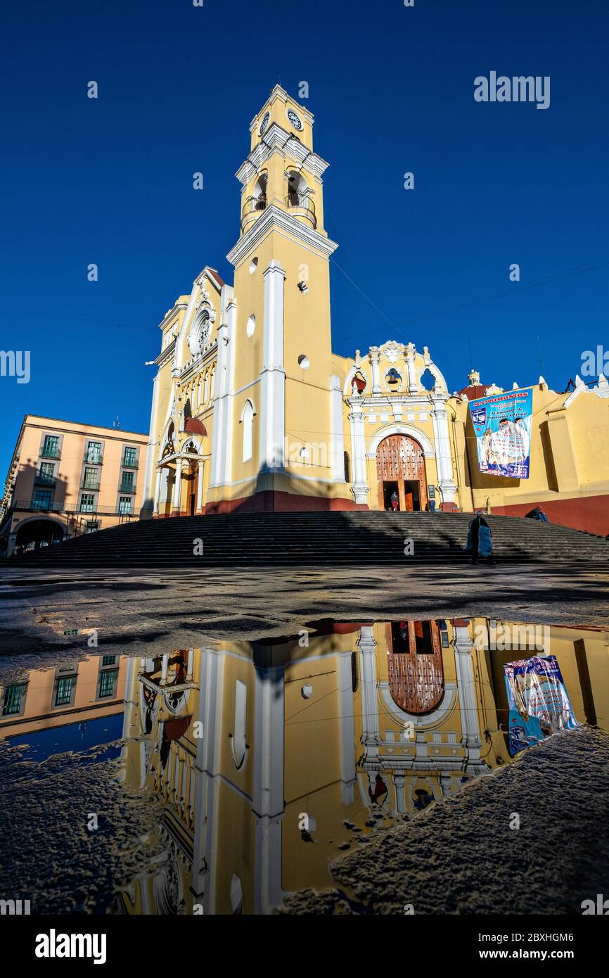 The Xalapa Cathedral on the Plaza Lerdo at the historic center of ...