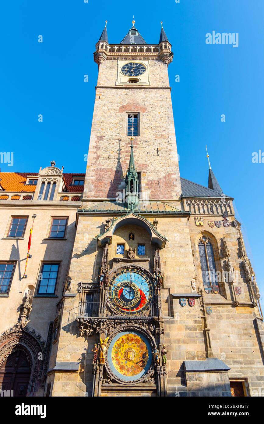 Prague astronomical clock at Old Town Square, Prague, Czech Republic ...