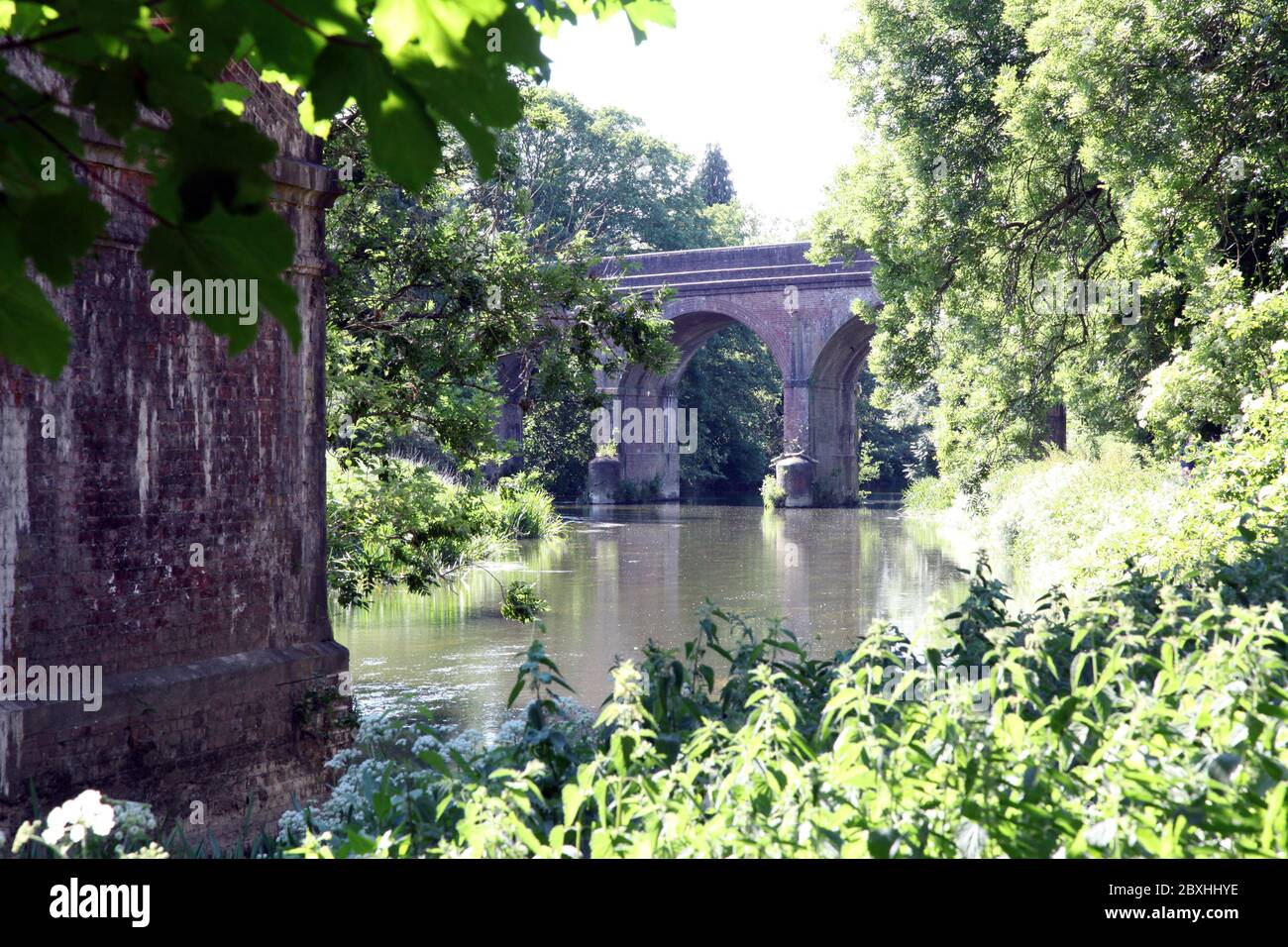 The Grade II listed railway viaduct which carries the Leatherhead to ...
