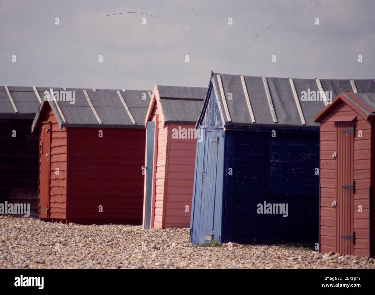 Row of coloured beach Huts Stock Photo - Alamy