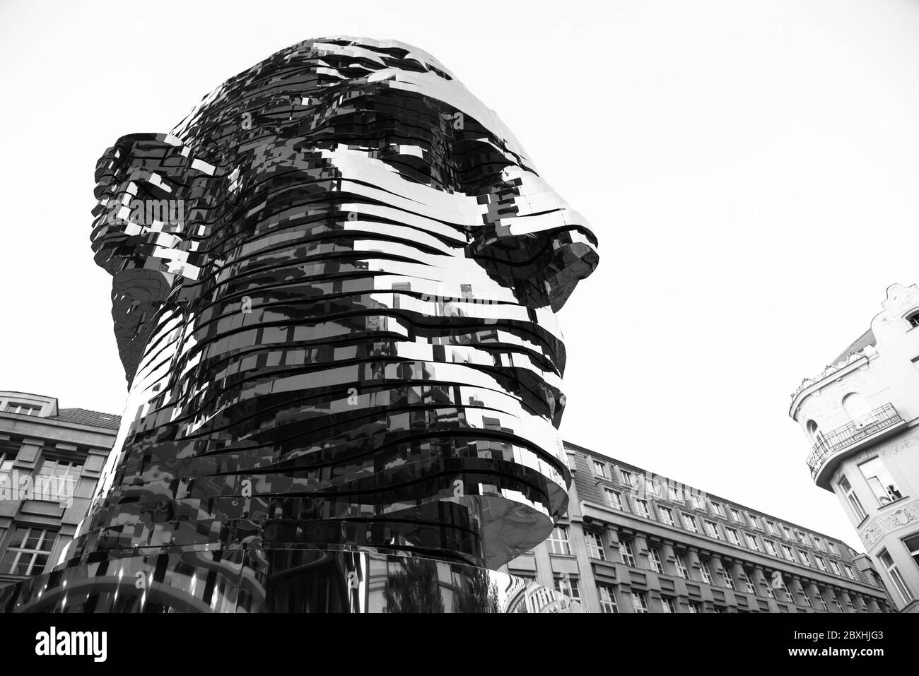 PRAGUE, CZECH REPUBLIC - AUGUST 17, 2018: Statue of Franz Kafka. Glossy ...