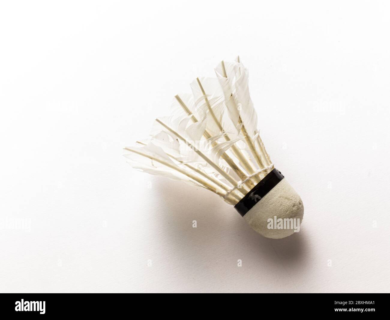 Badminton racket and White Feather Shuttlecock with a colour green ...