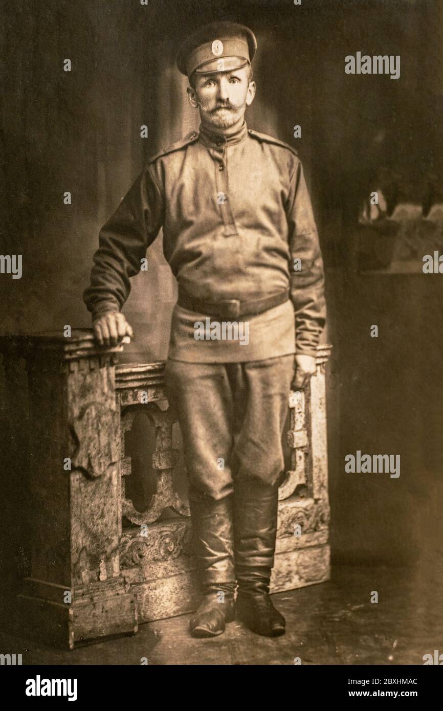 RUSSIA / Latvia - CIRCA 1916-1917: An antique photo shows Russian ...