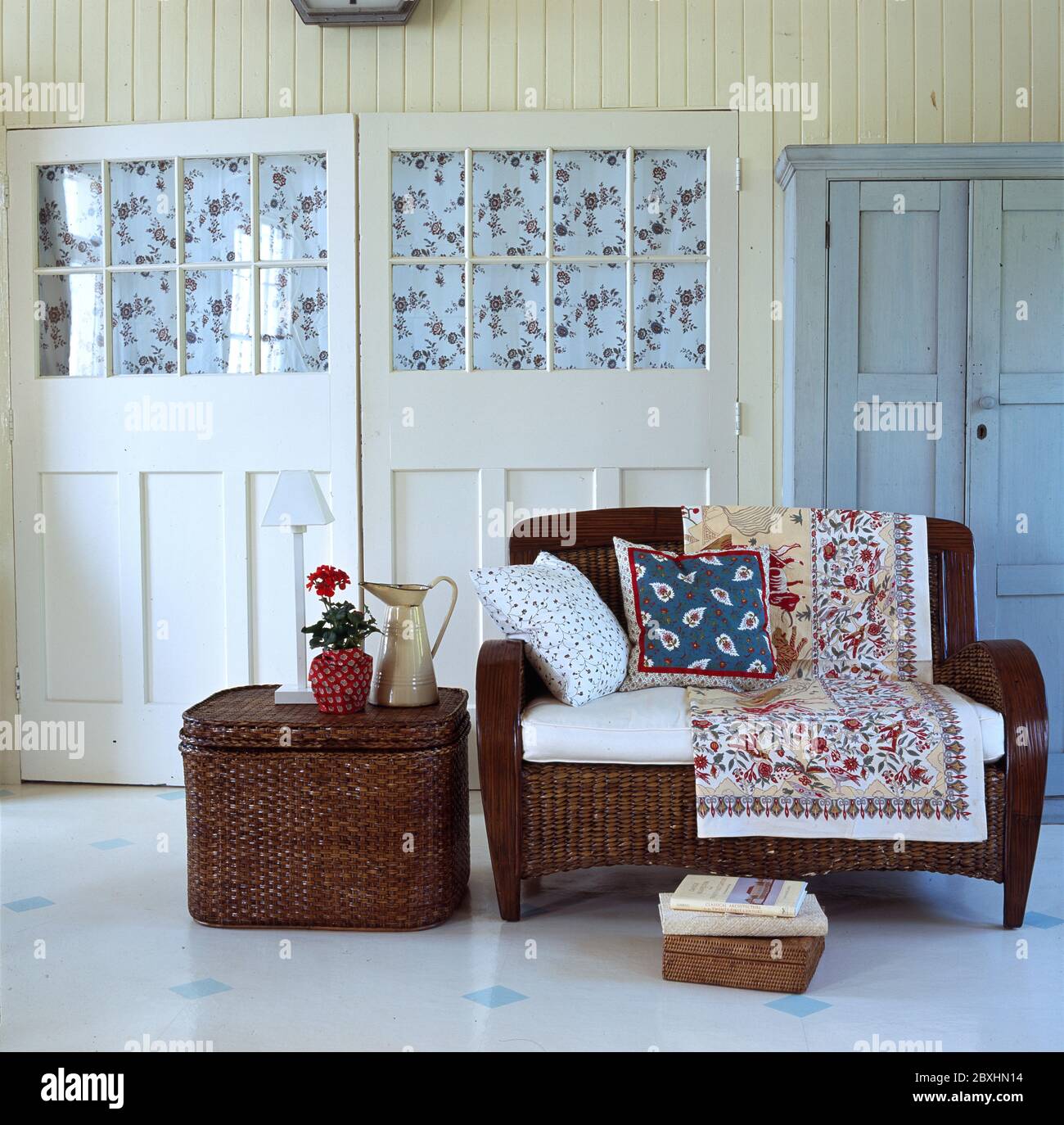 Converted garage into living space Stock Photo - Alamy