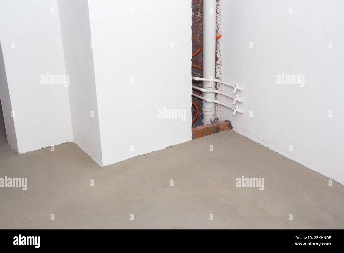 Pipes for water. Water system in a new house. Installation of pipes for ...